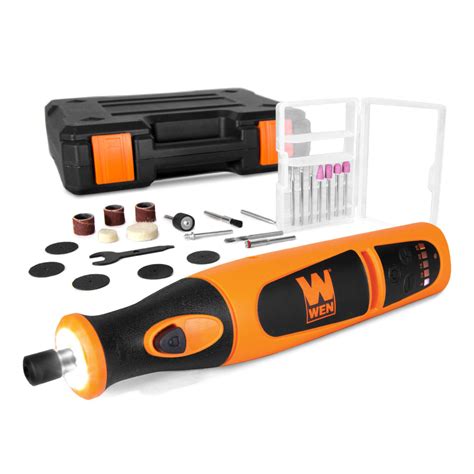 Wen 23072 Variable Speed Lithium Ion Cordless Rotary Tool Kit With 24
