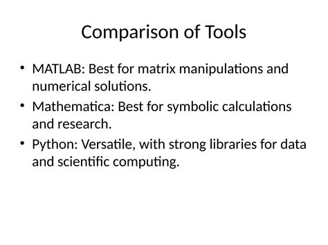 Cs301detailedoverviewmatlabmathematicapythonpptx