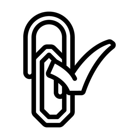 Paper Clip Check Mark Line Icon Vector Illustration Vector Art At Vecteezy
