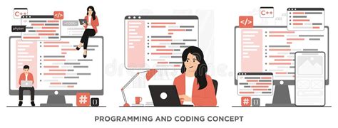 Programming Coding Flat Concept Stock Illustrations – 18,113 Programming Coding Flat Concept ...