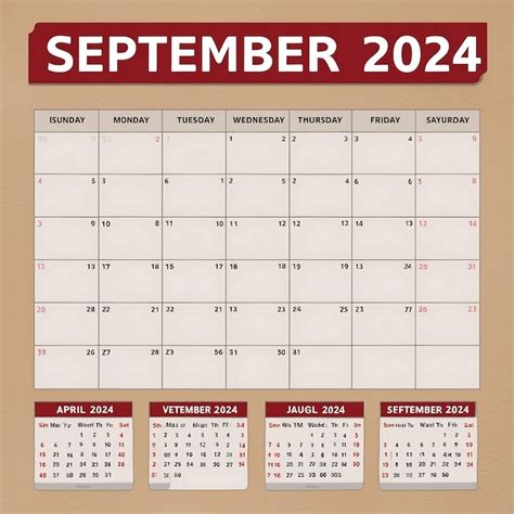Элегантный календарь на сентябрь 2024 года для стильного планирования