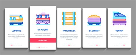 Train Rail Transport Onboarding Elements Icons Set Vector 17348911 Vector Art At Vecteezy
