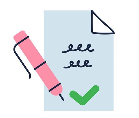 Premium Vector Document Paper Sign Contract Signature Check Mark Form