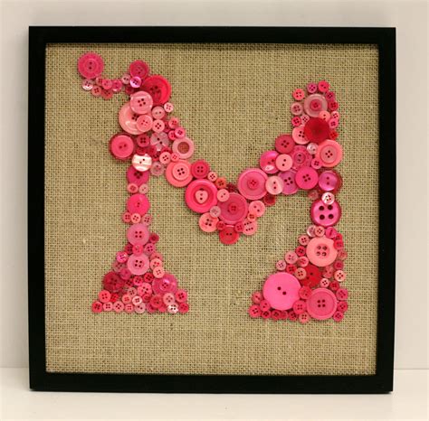 Ben Franklin Crafts And Frame Shop Diy Button Monogram Wall Art