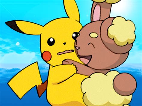 Pikachu And Buneary Pikachuxbuneary Fan Art Fanpop