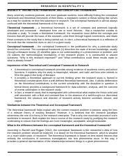 9 Theoretical Framework And Conceptual Framework Docx R E S E A R C H