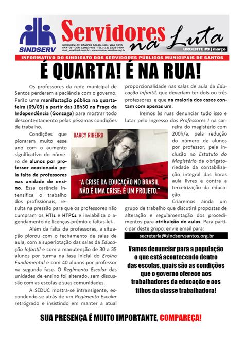 Servidores Na Luta Sindserv Santos