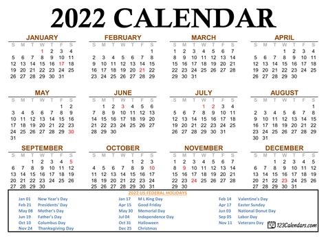Word Printable Calendar 2022 Printable Template Calendar