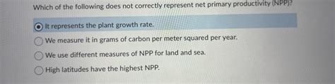 Solved Which Of The Following Does Not Correctly Represent