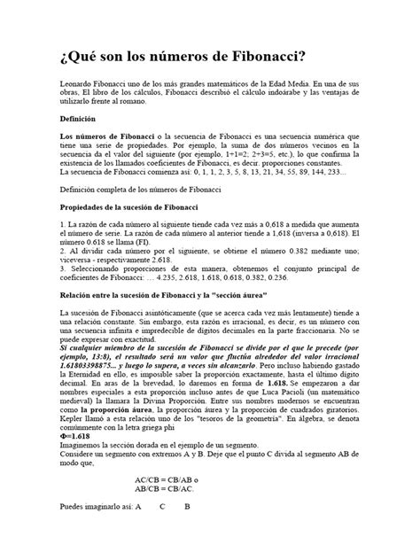 Qué Son Los Números De Fibonacci Descargar Gratis Pdf Secuencia