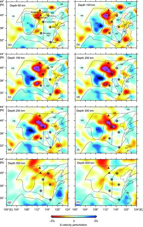 Depth Slices Of The S Velocity Model Download Scientific Diagram