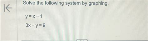 Solved Solve The Following System By Graphing Y X 13x Y 9