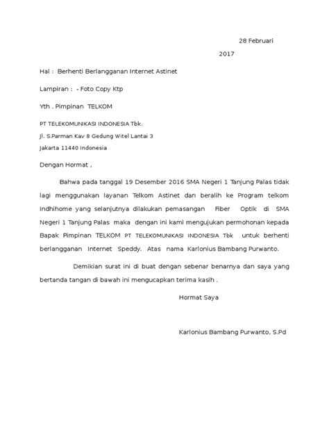 Detail Contoh Surat Pemutusan Jaringan Internet Koleksi Nomer 17