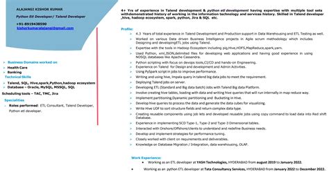 resume kishore pdf resume ppt