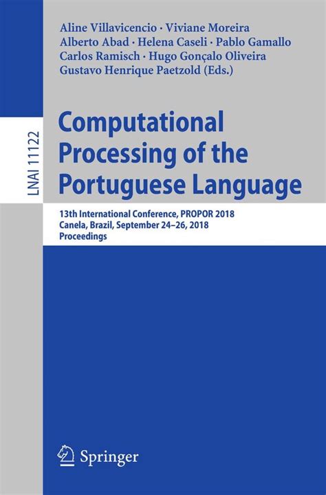 Lecture Notes In Computer Science 11122 Computational Processing Of