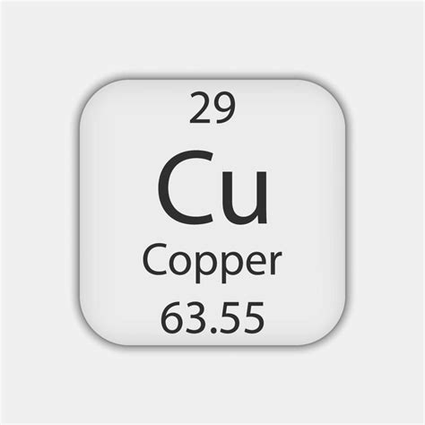 Copper Symbol Chemical Element Of The Periodic Table Vector Illustration 12967203 Vector Art
