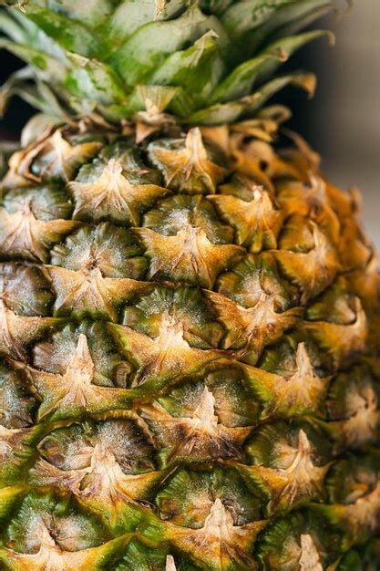 Premium Photo Closeup Of Pineapple Peel Background Macro Shot