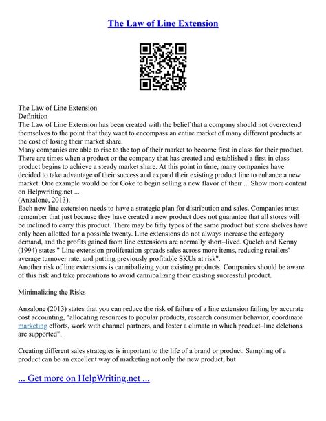 The Law Of Line Extension PDF