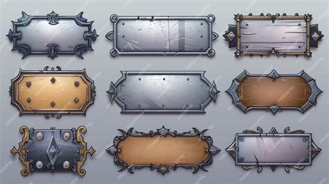 Premium Vector A Collection Of Old And Rusty Metal Frames