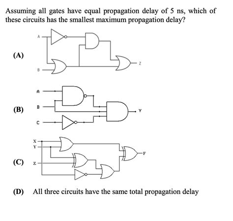 Solved Assuming All Gates Have Equal Propagation Delay Of 5