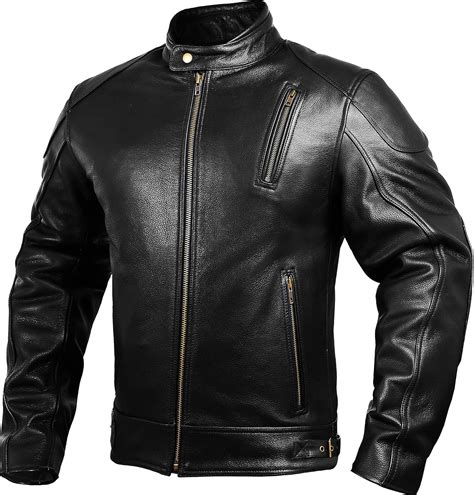 Buy Mens Leather Motorcycle Jackets Black Moto Riding Motorbike Racing