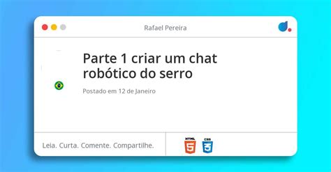 parte 1 criar um chat robótico do serro