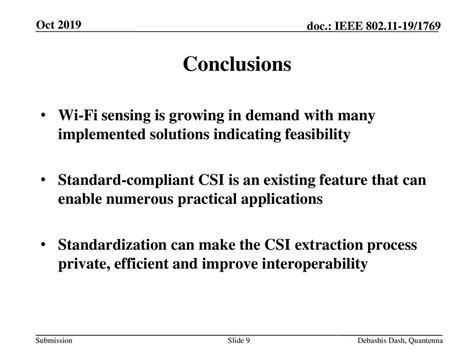 CSI Based Wi Fi Sensing Results And Standardization Challenges Ppt