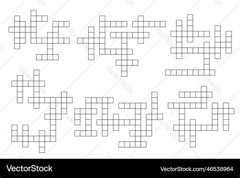 Crossword Game Grid Vocabulary Quiz Template Vector Image
