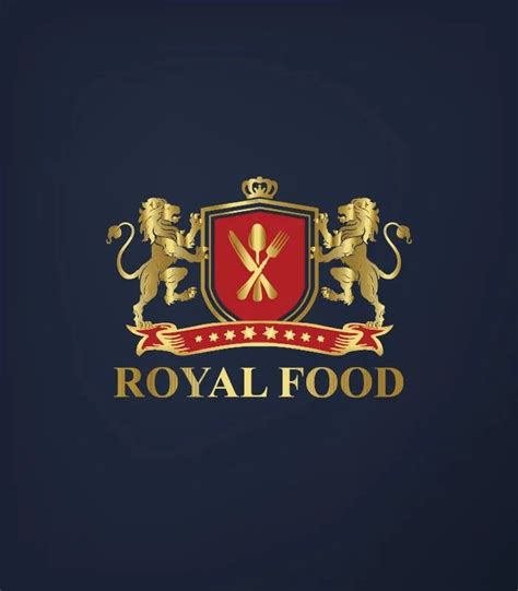 Royal Luxury Food Logo With Golden Spoon And Fork