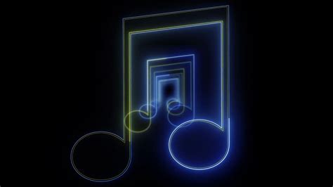 Neon Musical Notes Animation Background Vj Stock Motion Graphics Sbv