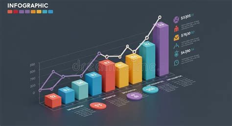 3d Bar Chart With Multicolored Vertical Bars Illustrating Data