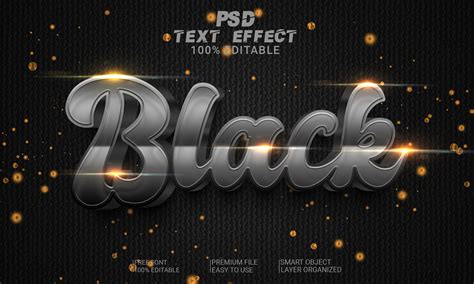 Black 3D Text Effect PSD File Graphic By Imamul0 Creative Fabrica