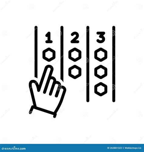Black Line Icon For Count Number And Counting Stock Illustration