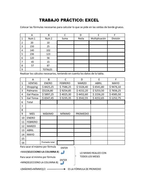 Trabajo Práctico 1 Excel Pdf