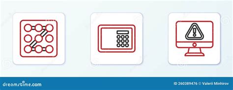 Set Line Monitor With Exclamation Mark Graphic Password Protection And
