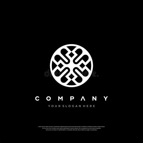 Intricate Maze Circular Logo Emblem Stock Vector Illustration Of