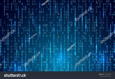 Blue Digital Background Random Binary Code Stock Vector Royalty Free