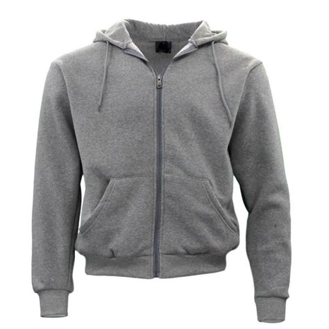 Adult Unisex Mens Zip Up Hoodie W Fleece Hooded Jacket Jumper Basic