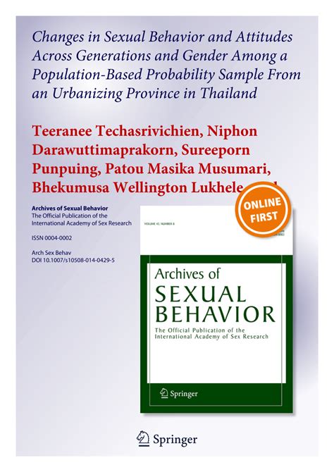 PDF Changes In Sexual Behavior And Attitudes Across Generations And