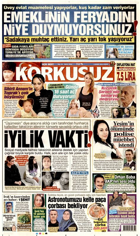 Korkusuz Gazetesi Korkusuz Manşet Oku Haberler 04 Şubat 2024