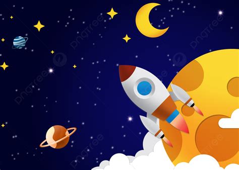 로켓 별이 빛나는 하늘 달 로켓 발사 배경 별 로켓 별이 빛나는 하늘 로켓 배경 일러스트 및 사진 무료 다운로드 Pngtree