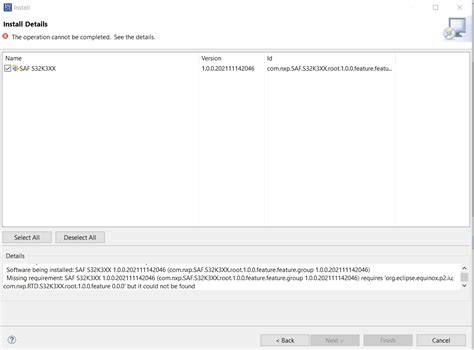 Solved S32k3 Saf Eval Version Unable To Install In S32ds Config Tool