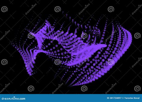 3d Dynamic Node Of Big Data Dots Science Wave Infinity Sinusoid Line