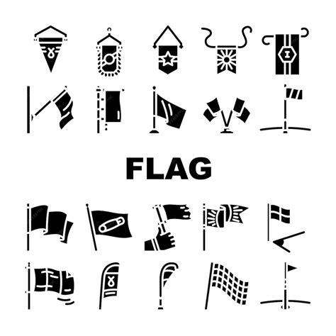 Premium Vector Flag Start Web Pennant Map Icons Set Vector Banner Symbol Location Pole Shape