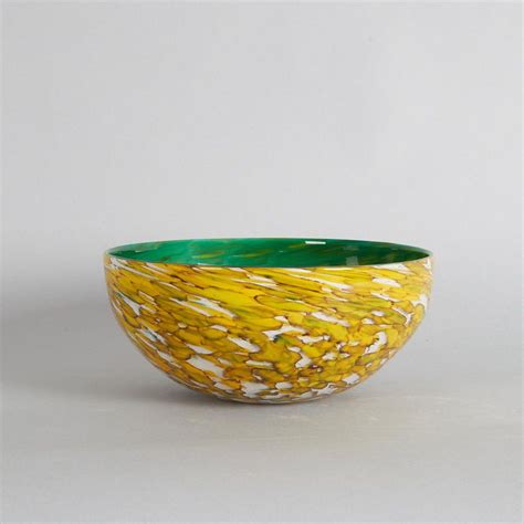 Green Swirls Garry Nash Art Glass Bowl New Zealand Themes And Makers