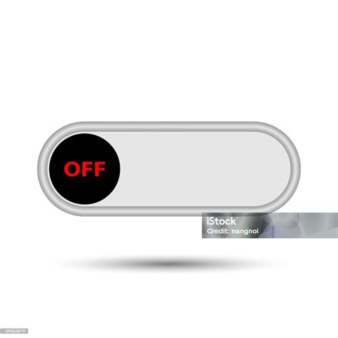 On Off Switch Toggle Slider Style Power Buttons With Silver Button Round In Grey Background The
