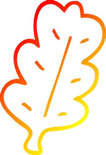 Dessin Au Trait Dégradé Chaud Dune Feuille De Dessin Animé Vecteurs
