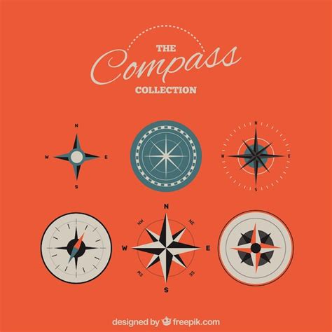 Premium Vector Compass Pack In Flat Style