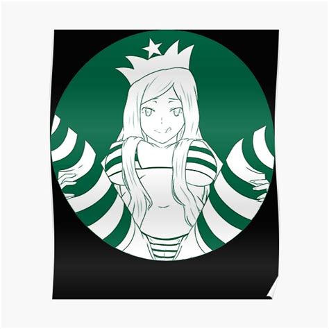 Lewd Anime Girl Starbucks Inspirited Design Sticker Poster For