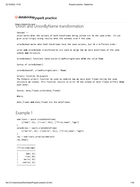 Pyspark Practice Pdf Computing Data Management